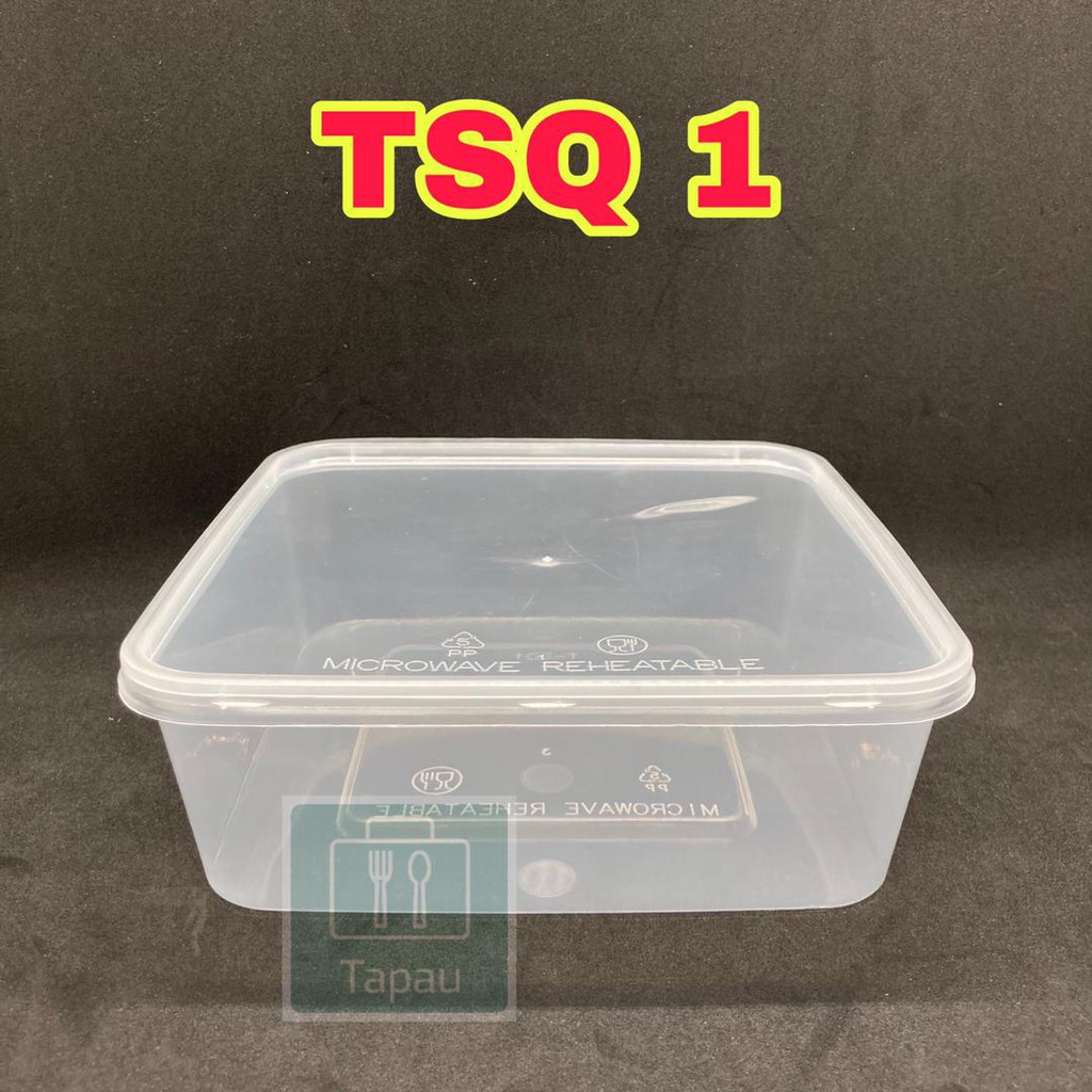 TAPAU - SQ 1 ( 50sets± ) Square Disposable Plastic Food Container ...