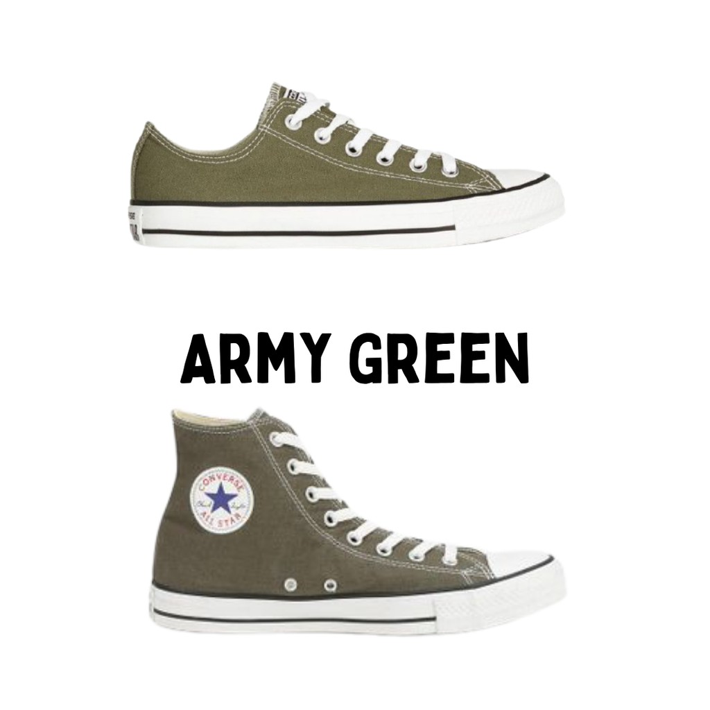 ( EXCLUDED SHOEBOX ) READY STOCK CONVERSE ALL STAR ARMY GREEN HIGH TOPS ...