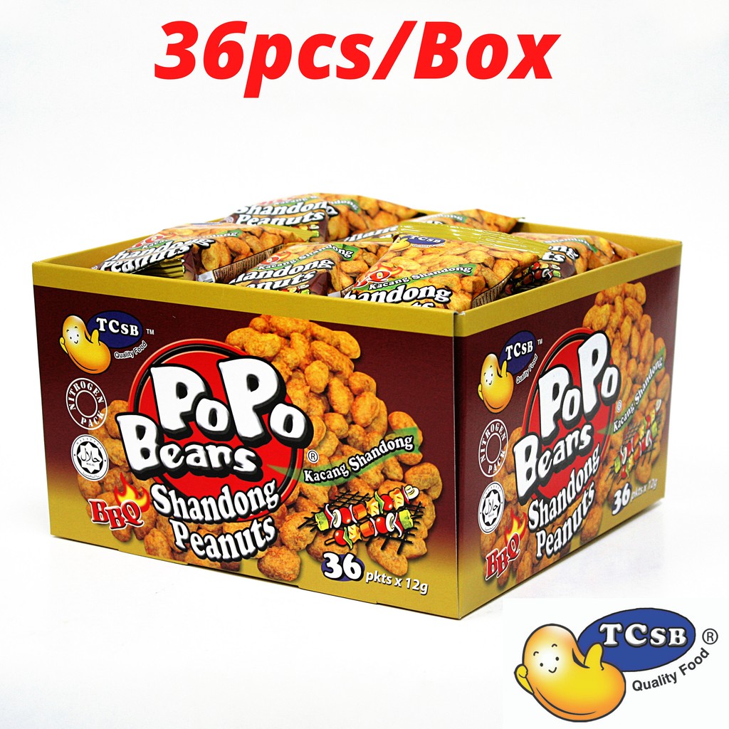 1 BOX x 36 packs TCSB POPO BEANS BBQ Shandong Peanuts/ Kacang BBQ ...