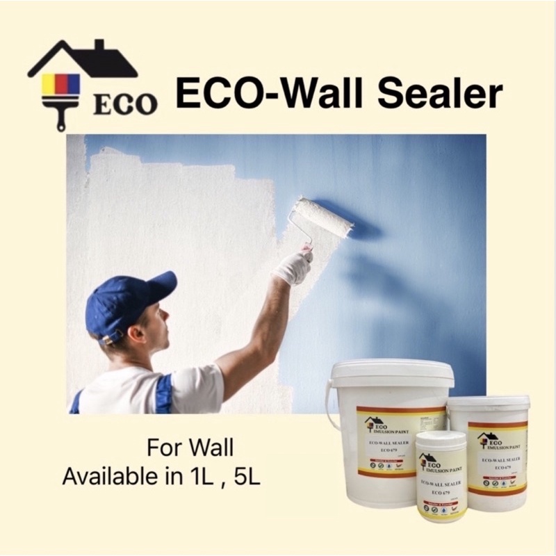 1L & 5L ECO-Wall Sealer Wall Paint Emulsion Water Based Paint (Interior ...