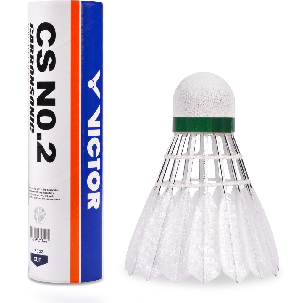Victor CS No.2 Carbosonic Synthetic Badminton Shuttlecock (1 Tube = 6 ...