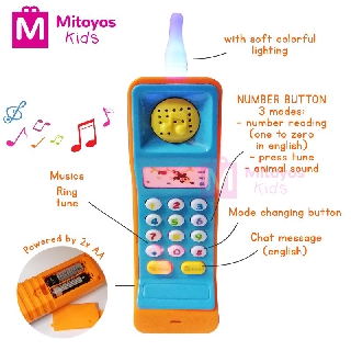 Mitoyos Kids Handphone Music Song English Sound Toys Retro 80s Cell ...