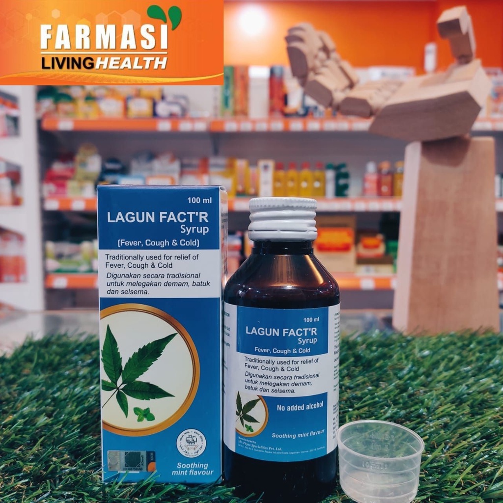 LAGUN FACT'R FEVER, COUGH & COLD SYRUP WITH MINT FLAVOUR 100ML [EXP 06/ ...