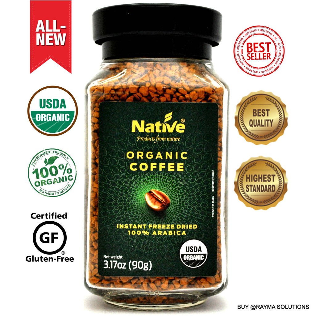 NATIVE Organic Coffee, Gluten Free Instant Freeze Dried 100% Arabica ...