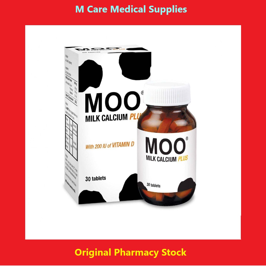 MOO MILK CALCIUM PLUS WITH 200 IU OF VITAMIN D 30s | Shopee Malaysia