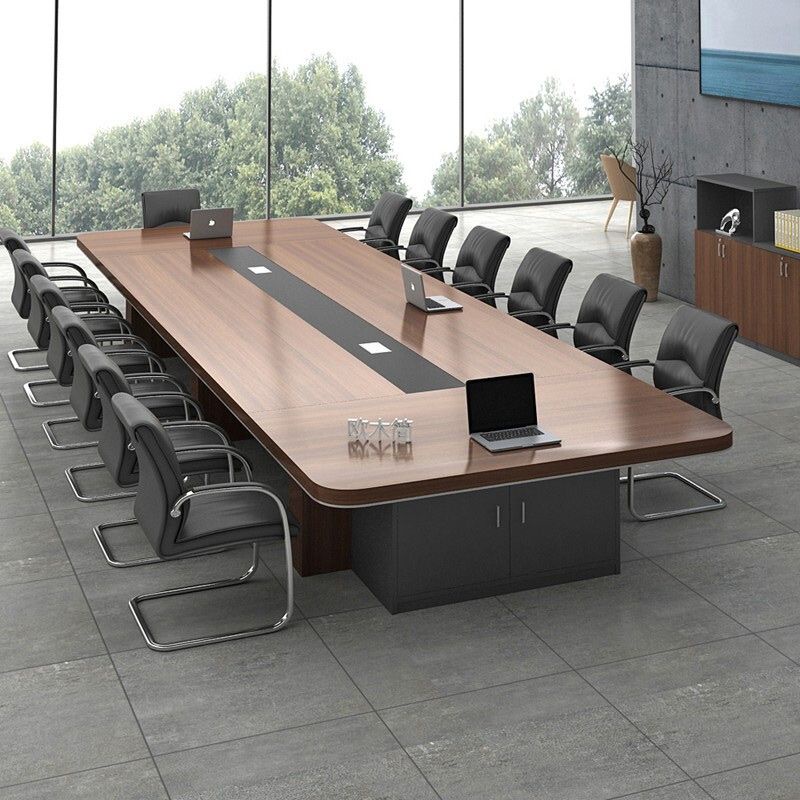 Office conference table long table simple modern large staff training ...
