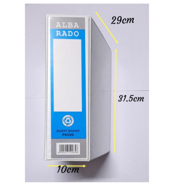 Alba Rado 65mm PVC 2D Ring File A4insert binder P652D / file putih 65mm ...