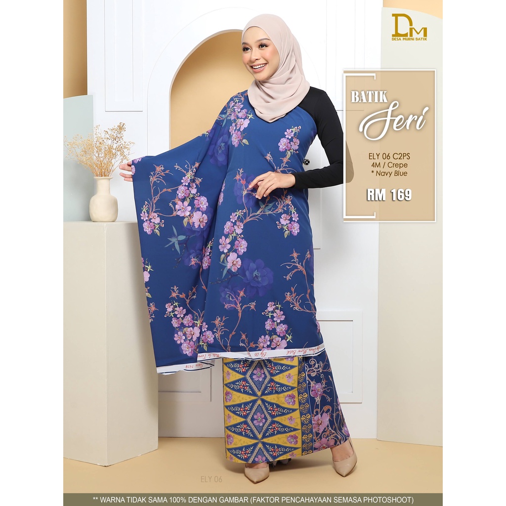 BATIK SERI BY DESA MURNI BATIK (MATERIAL : CREPE) | Shopee Malaysia