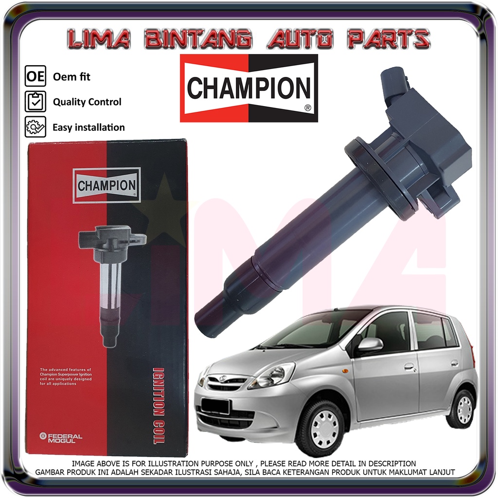 Perodua Viva Ignition Coils , Plug Coil CHAMPION *Original* ( 1.0 EJ-VE ...