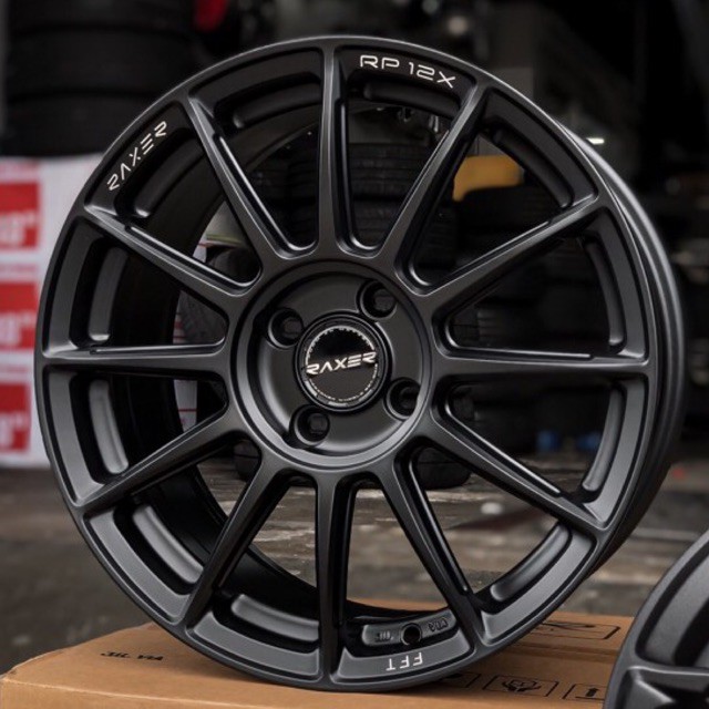 Original 16x7 ET42 RAXER RP12x full spec (FlowForm Light weight) 5.8kg (Satin Matte Black / Dark ...