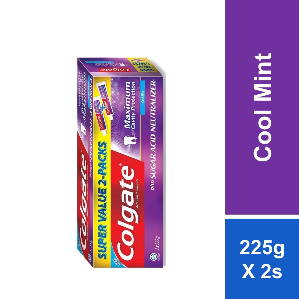 Colgate Sugar Acid Neutraliser Toothpaste Cool Mint 225g x 2s ...