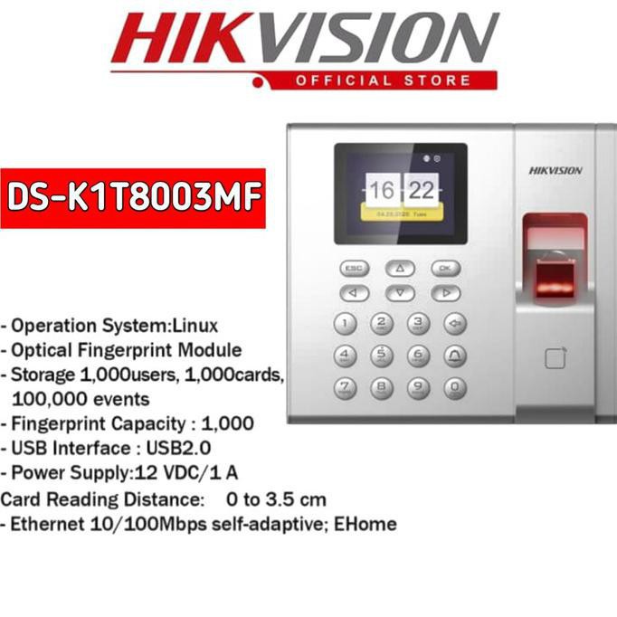 HIKVISION (DS-K1T8003MF) FINGERPRINT MIFARE ACCESS CONTROL TERMINAL ... HIKVISION (DS-K1T8003MF) FINGERPRINT MIFARE ACCESS CONTROL TERMINAL ...