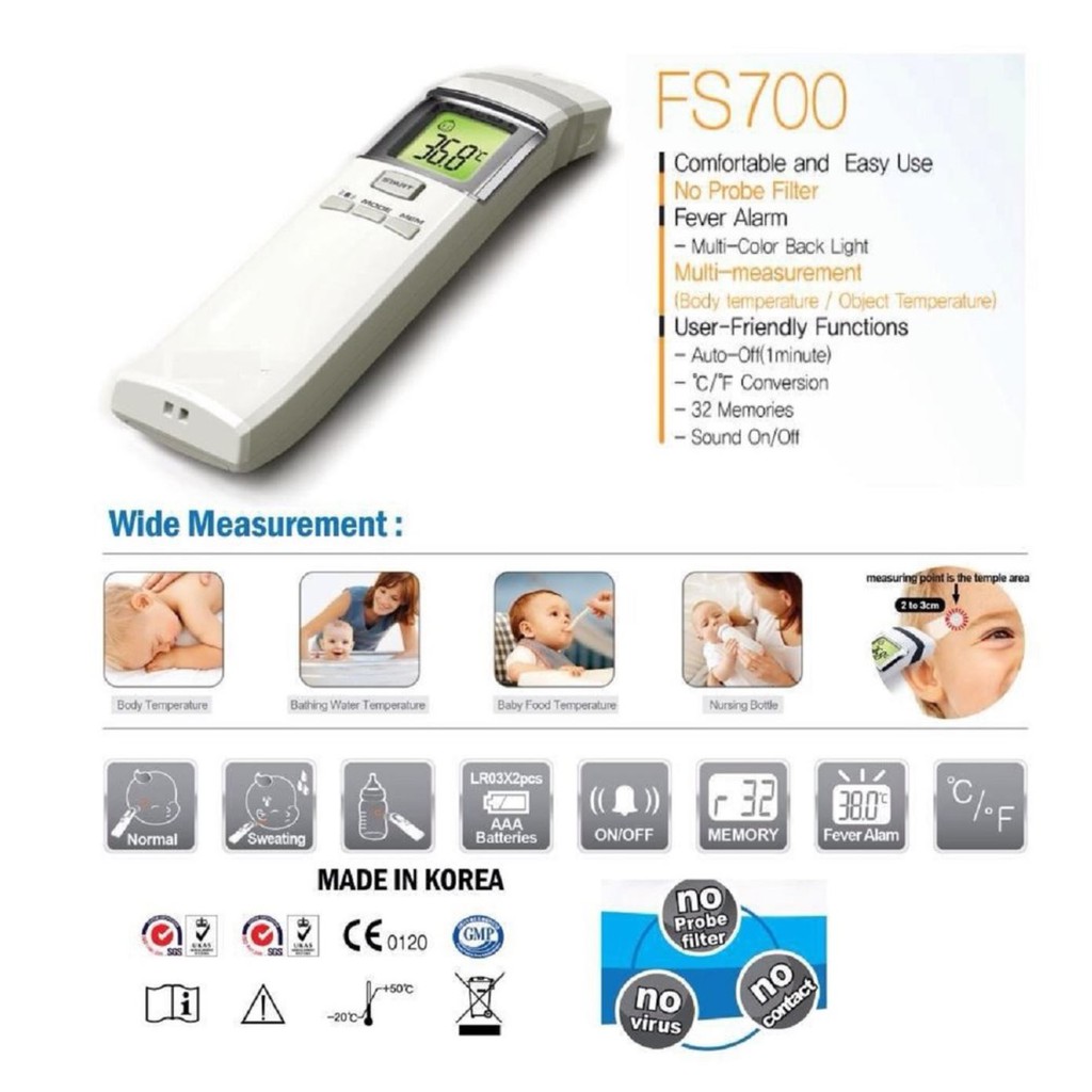 Lifeplus Non-Contact Infrared Thermometer (Made in Korea) | Shopee Malaysia