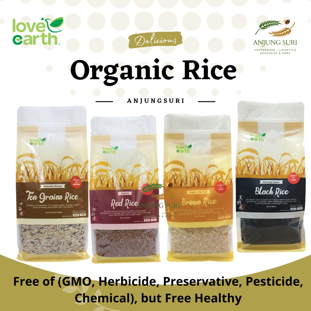 Organic Rice Love Earth White Rice Black Basmati Red Ten Grains Rice ...