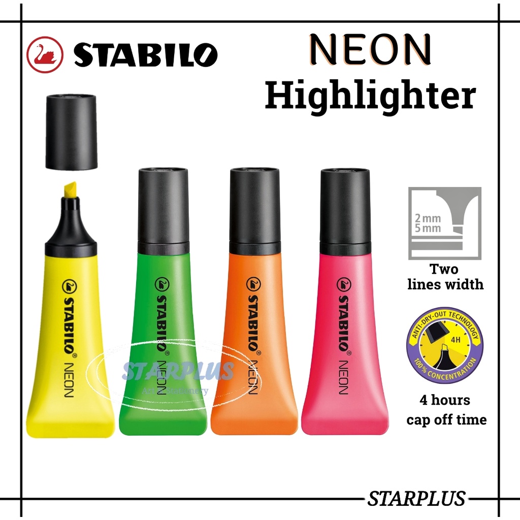 (Starplus)Stabilo Neon Highlighter | Fluorescent Colour | Textliner Pen ...