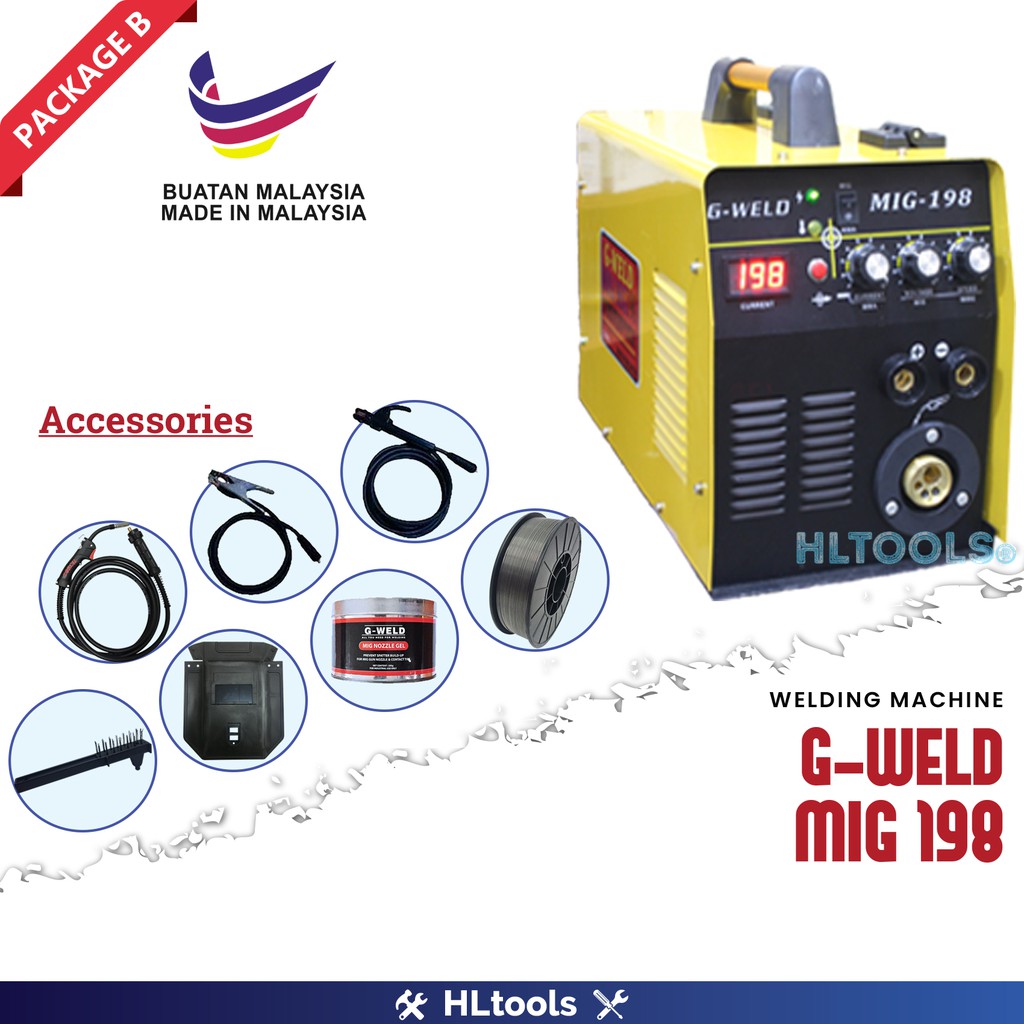 G-WELD MIG 198 (GASLESS SET) | Shopee Malaysia