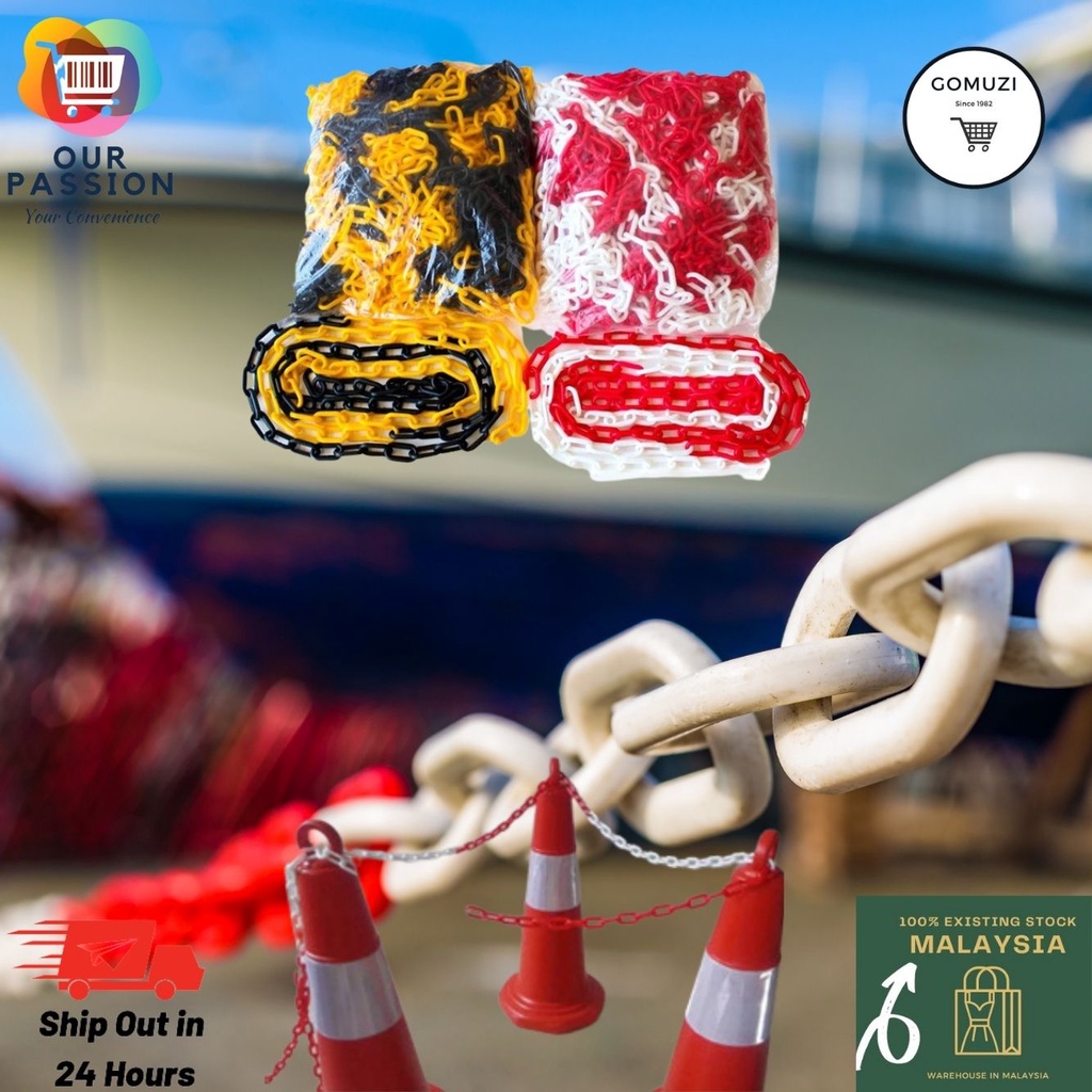PVC Plastic Chain 6mm Rantai Plastik Barricade Red Yellow Green Blue ...