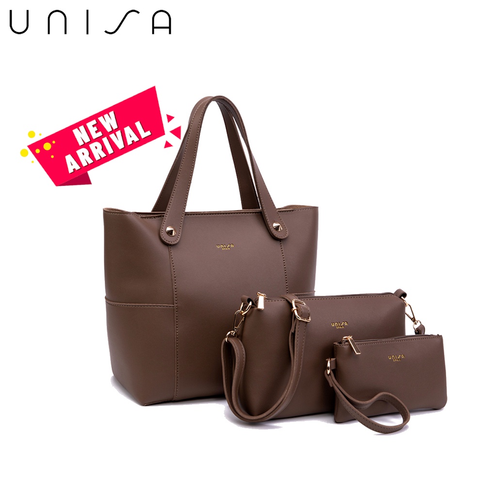 UNISA Faux Leather Shoulder Bag Set Of 3 (Black/Blue/Grey/Khaki/Maroon ...