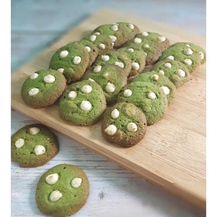 Green Tea Chocolate Chip cookies, Marvello, biskut coklat chip matcha ...