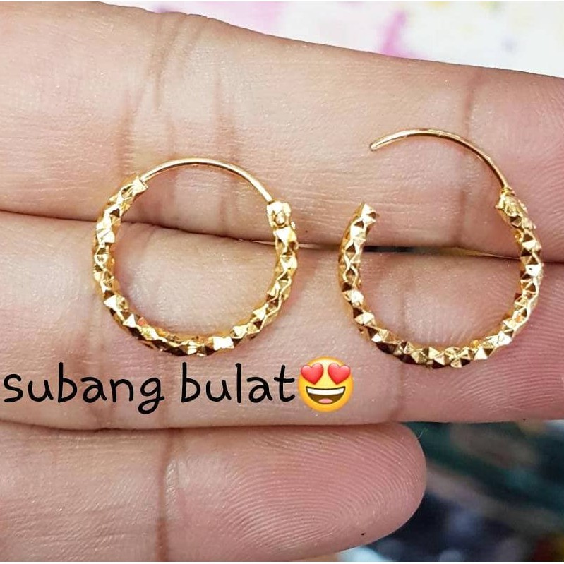 👹 SUBANG BULAT EMAS KOREA EARRING GOLD PLATED 👹 | Shopee Malaysia