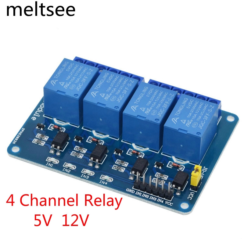 5V 12V 4 Channel Relay Module Shield for Arduino ARM PIC AVR DSP ...