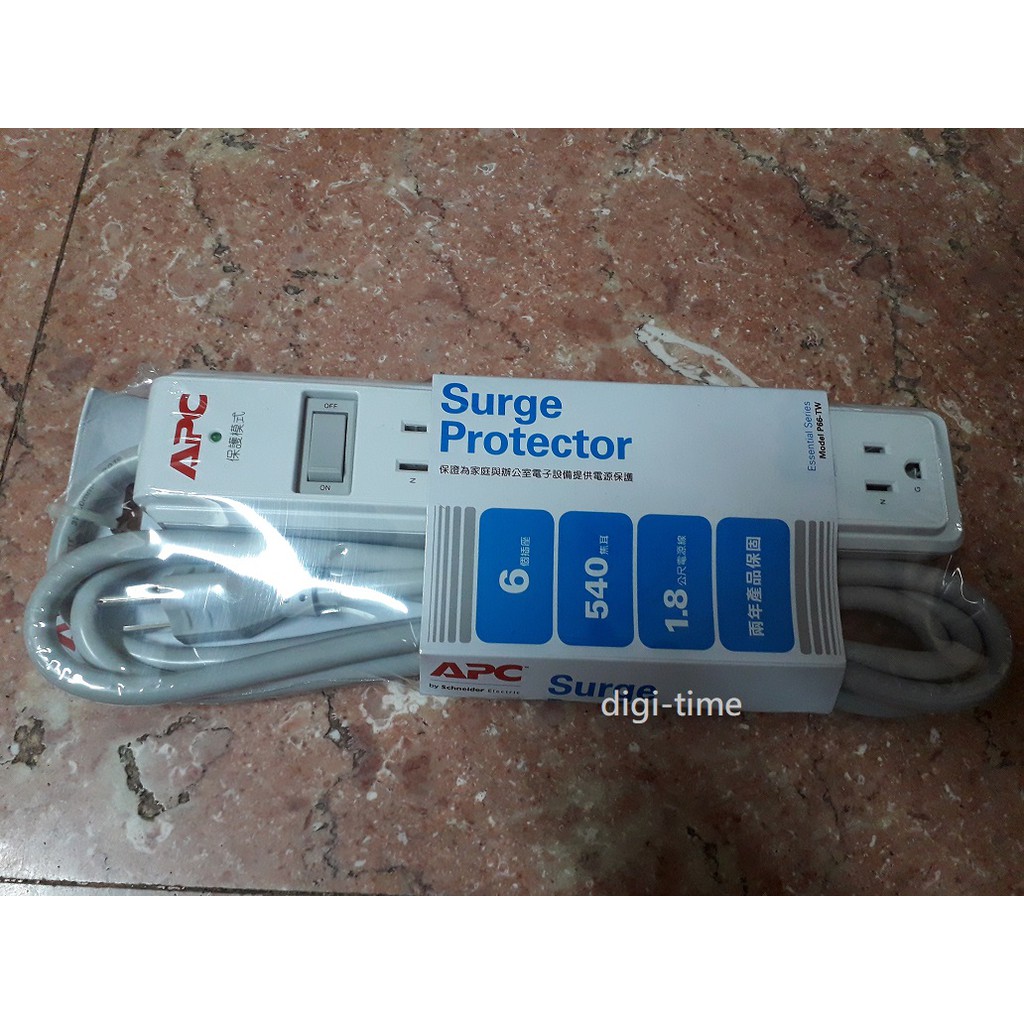 APC Lightning Protection Anti-Surge Power Extension Cord (APC P66-TW ...