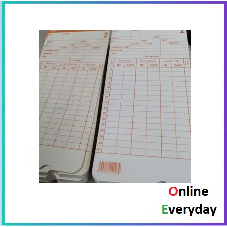 Attendance Card 3 Coloum | Shopee Malaysia