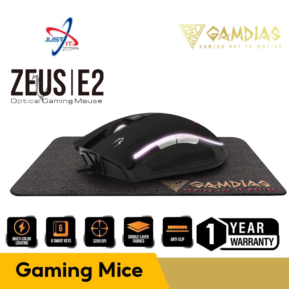 GAMDIAS ZEUS E2 Multi Color Optical Gaming Mouse | Shopee Malaysia