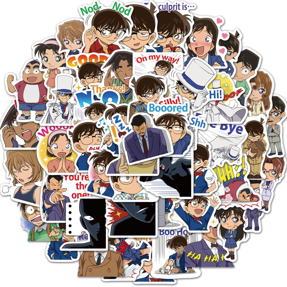50pcs Anime Detective Conan Waterproof Sticker For Luggage Wall Car ...