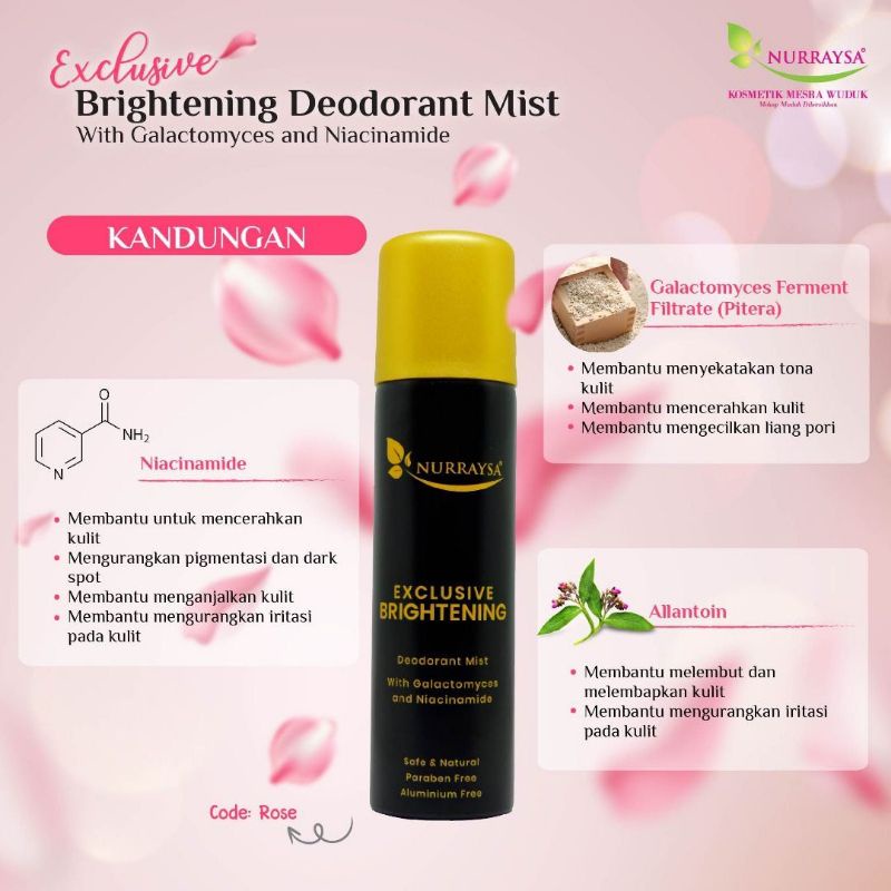 Deodorant Nurraysa Pewangi Ketiak Perfume Ketiak Exclusive Brightening ...