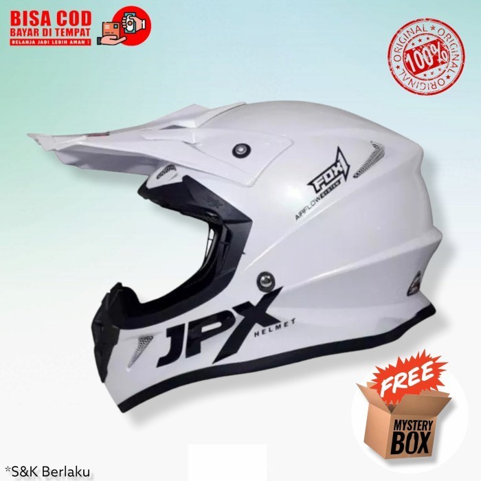 PUTIH Jpx Cross White Helmet - Original Cross ori Helmet - Original ...