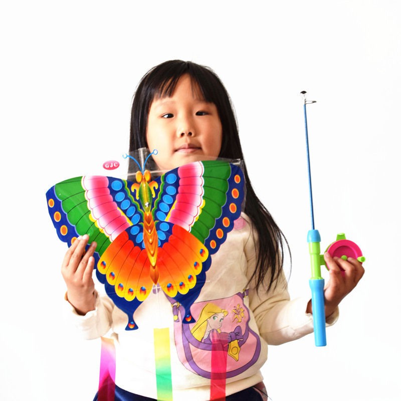 Layang-layang pancing kanak-kanak plastik kartun corak tradisional Ciri ...