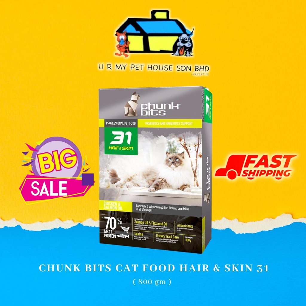 CHUNK BITS CAT FOOD Hair & Skin 31 800g | Shopee Malaysia