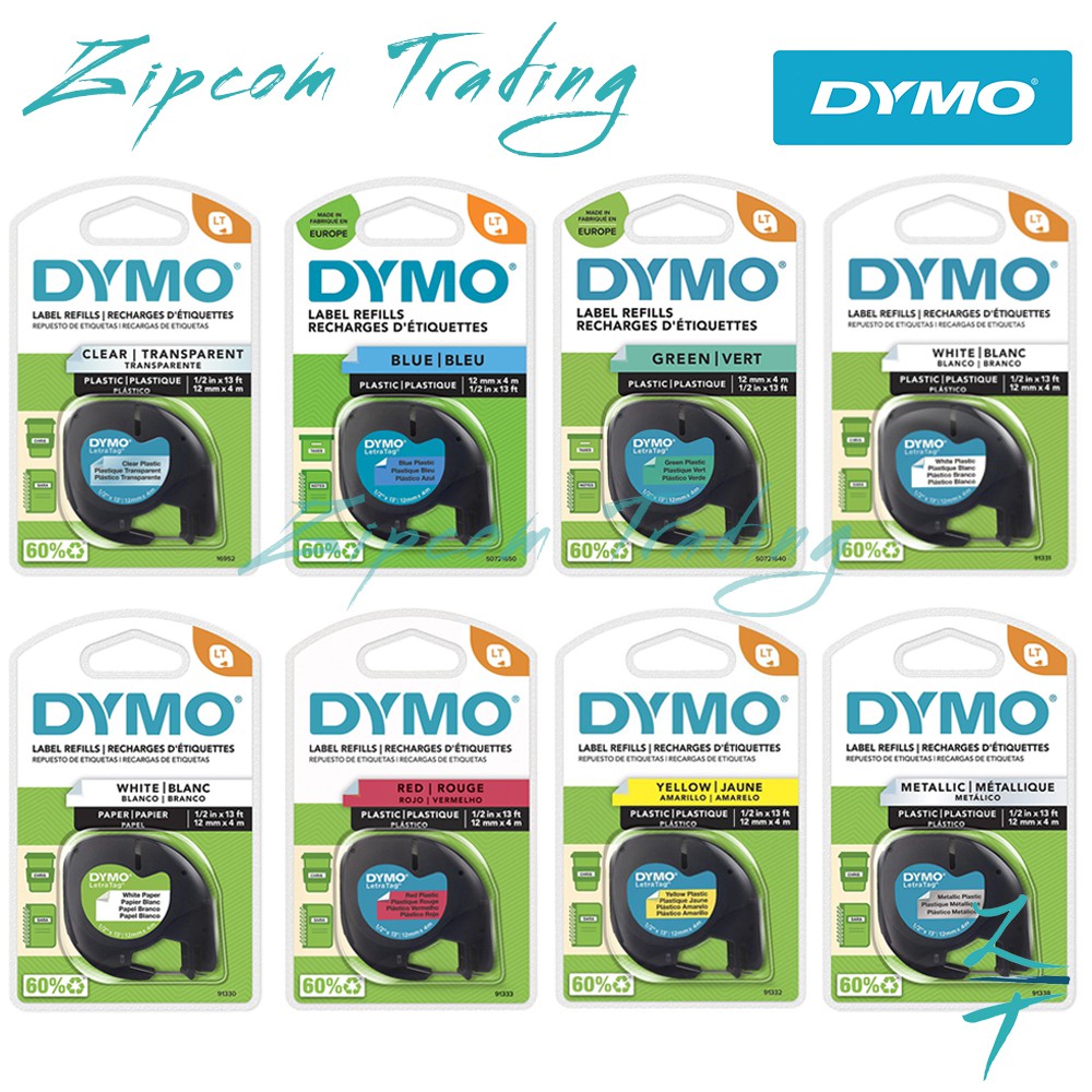 DYMO Letratag Label Maker Tape (12 mm x 4 m ) | Shopee Malaysia