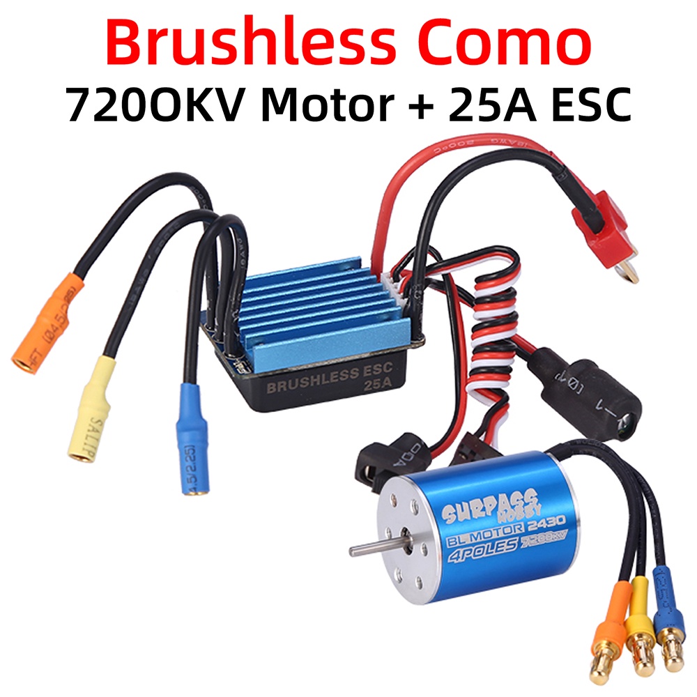 Surpass Hobby Sensorless Brushless Motor 2430 7200KV & 25A Brushless ESC Brushless Motor Combo ...
