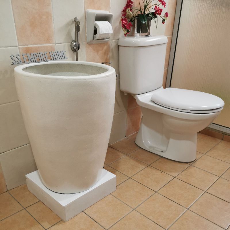 Tempayan TP3 SMALL White Fiberglass Tangki Simpanan Air Bathtub Tong ...