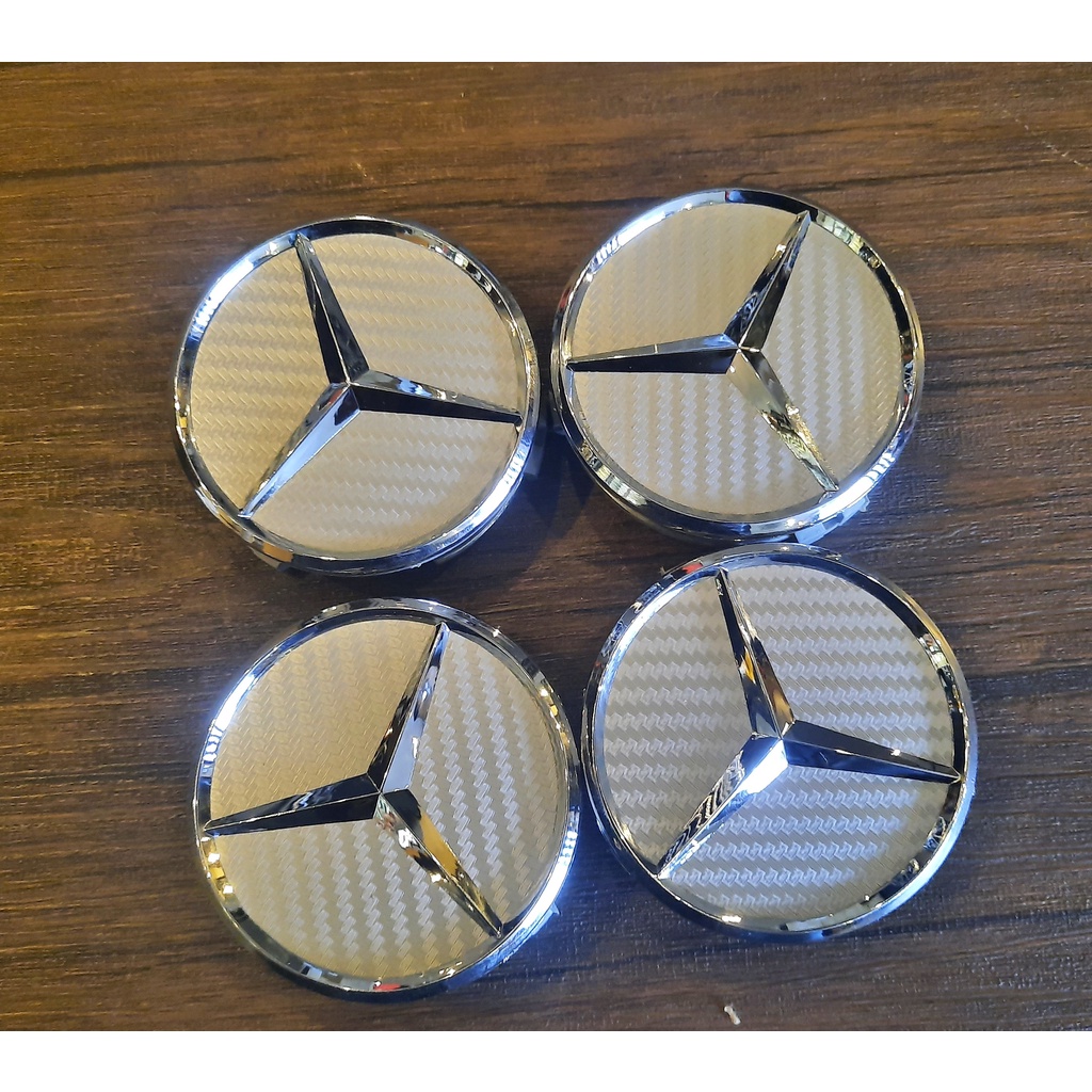 Mercedes-Benz Wheel Center Caps Carbon Silver 4pcs 75mm | Shopee Malaysia