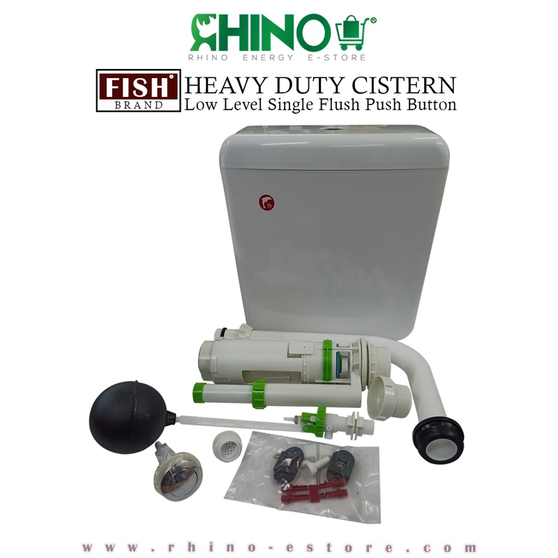 Fish Brand Low Level Push Button Single Flush Cistern Complete Set ...