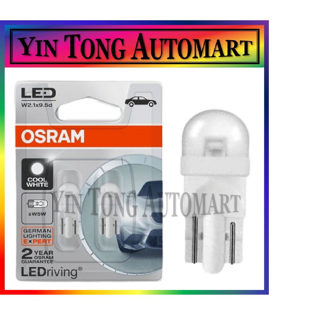 100% ORIGINAL Osram T10 LED Bulb - Cool White (12V/6000K) 2780CW ...