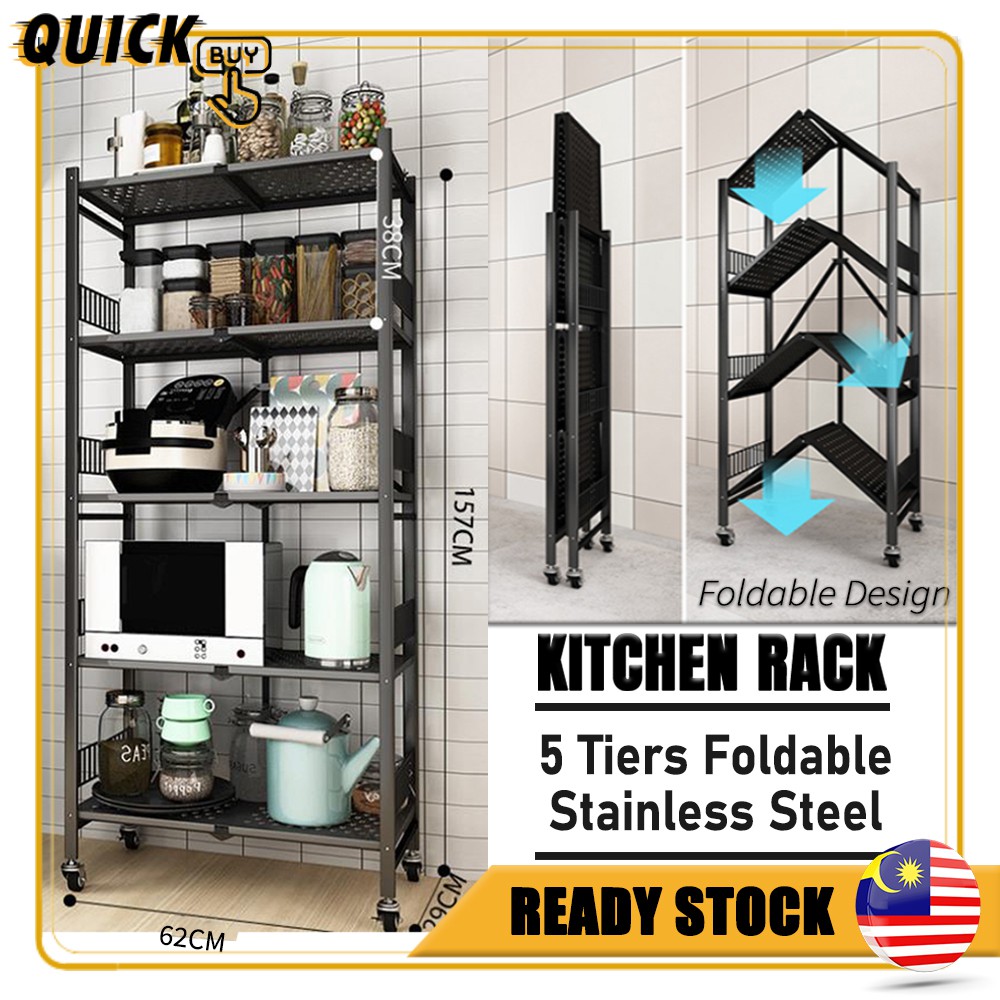 Foldable KR051 3/4/5 Tiers Foldable Structure Oven Rack Foldable ...