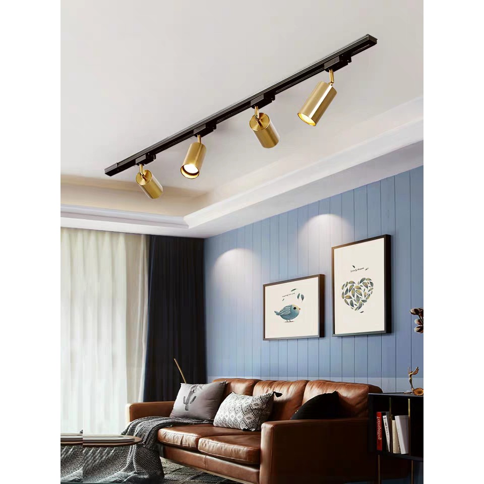 [Ready Stock]LED Track Light Lampu Track GU10 Bulb Gold Color Track ...