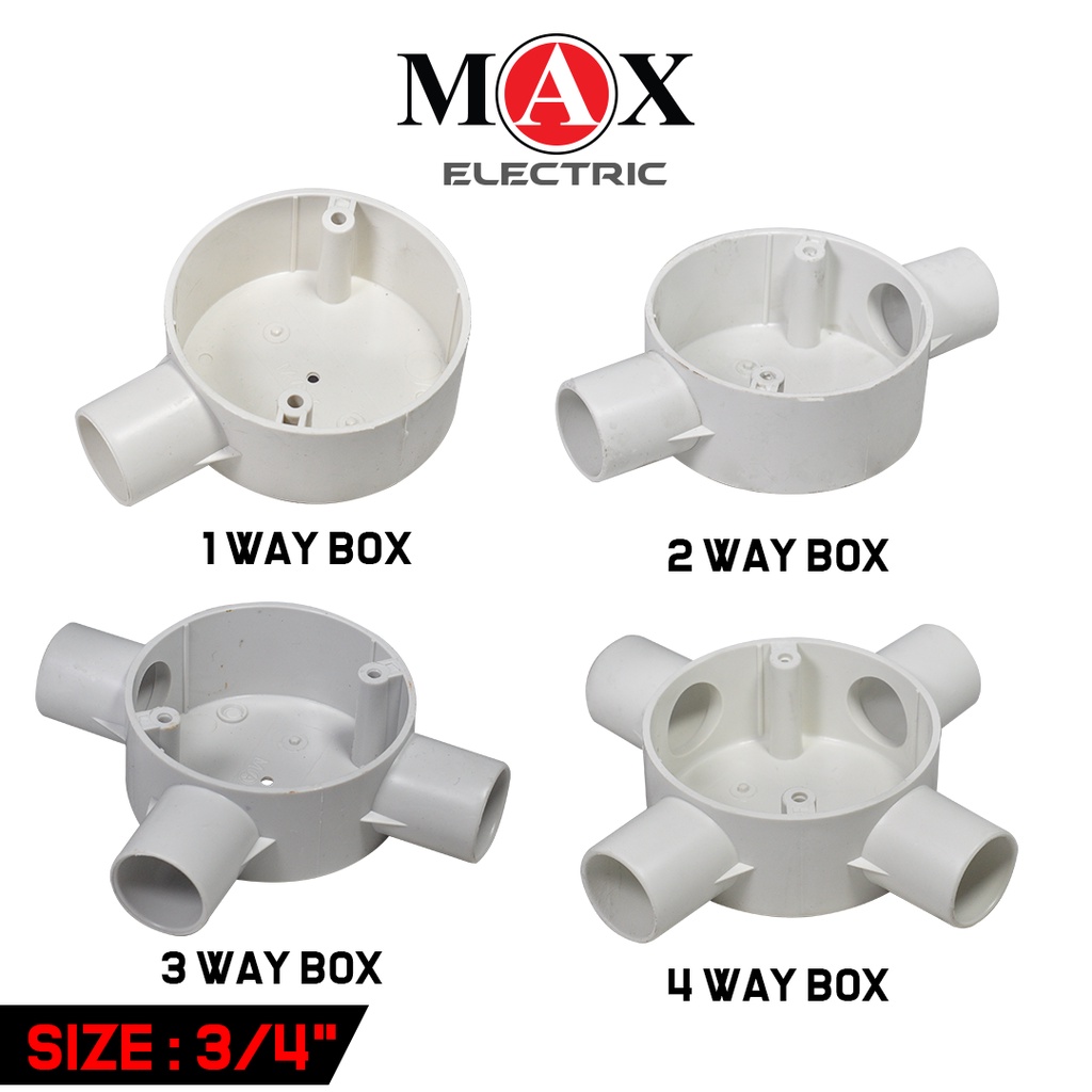 3/4" MAX PVC BOX 1,2,3,4 WAY | Shopee Malaysia