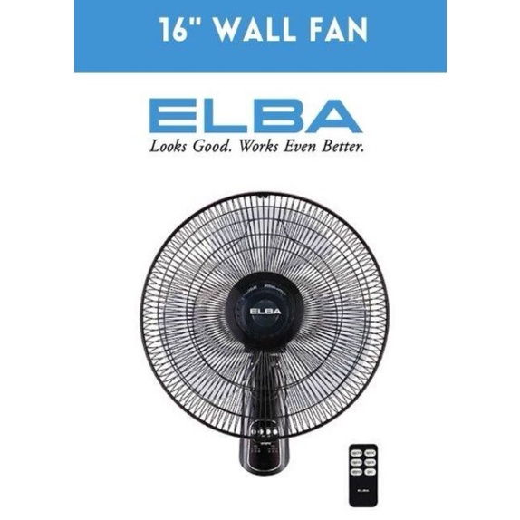 ELBA WALL FAN "16 ( REMOTE CONTROL) EWMF-E1646RC(BK) | Shopee Malaysia