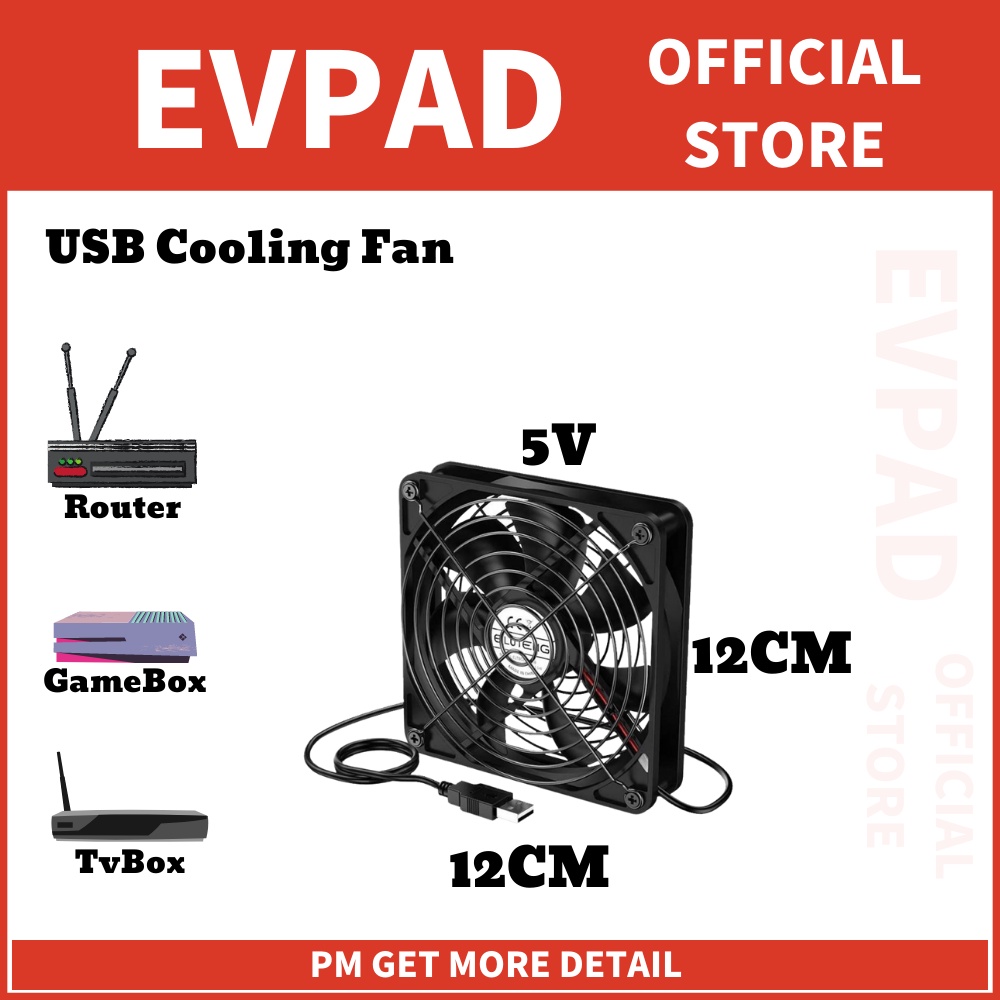 Silent 120mm Cooling Fan External Cooler Stand Router Modem TV Box wt ...