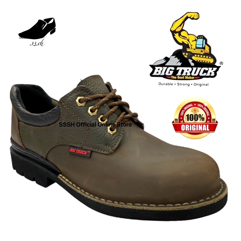 ORIGINAL BIG TRUCK FULL LEATHER SAFETY SHOES LACE UP / SAFETY BOOTS ...