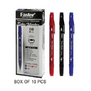 FASTER TWIN PERMANENT MARKER PEN MF920 - 10pcs/box | Shopee Malaysia