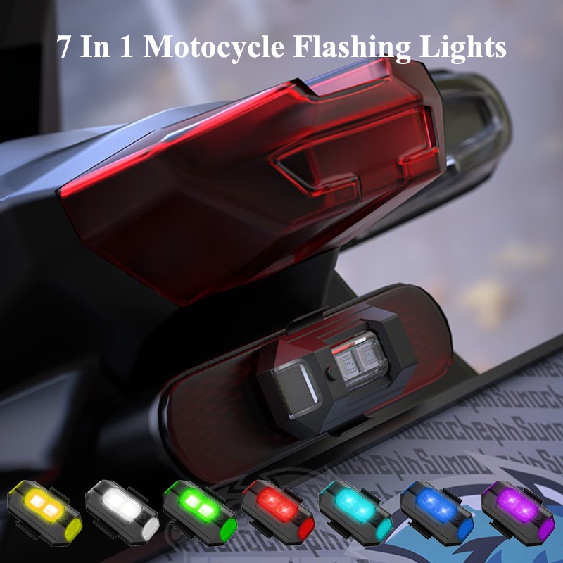 7 color Rechargeable flashing lights motorcycle bikes modified drones aircraft night flight ...
