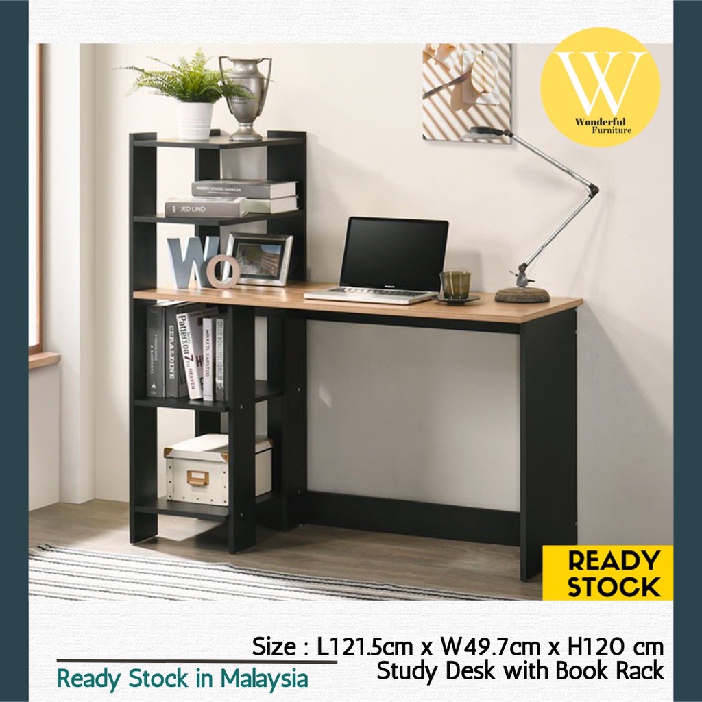 WONDERFUL Meja Belajar Rak Buku Meja Study Table with Bookshelf ...