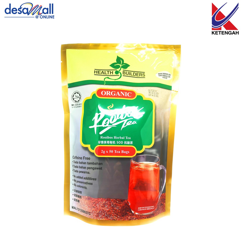 Organic Rooibos Tea Health Builders Tea Bags (2g x 50) | Shopee Malaysia