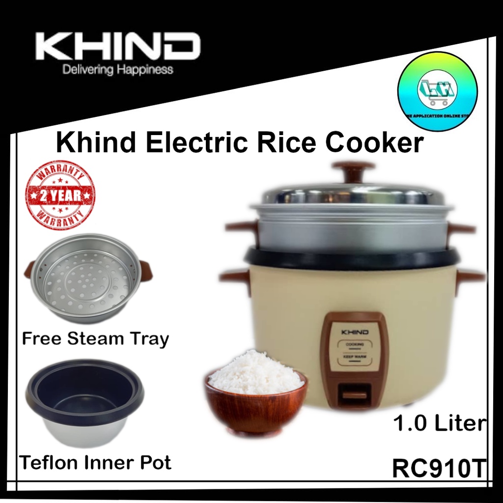 Khind Electric Rice Cooker 1.0L (RC910T) Cream Magnolia (Colour ...